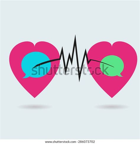 Two Hearts Connected Each Other Communication Vector De Stock Libre De Regalías 286073702