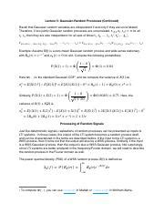 Understanding Gaussian Random Processes Independence And Course Hero