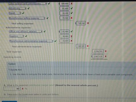 Solved Contribution Margin Break Even Sales Chegg