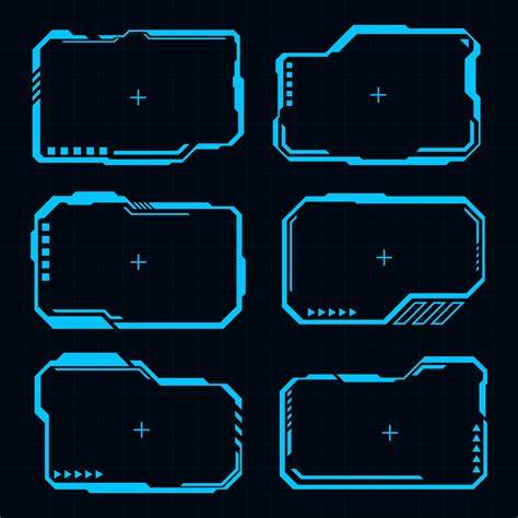 Vector Hud Frame Technology Futuristic Interface Element Focus Sci Fi Square Shape Design