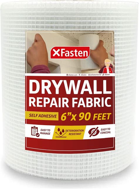 Xfasten Drywall Repair Mesh Tape 6 Inch X 90 Foot Mesh Tape For
