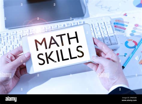 Hand Writing Sign Math Skills Business Approach Starting To Learn How To Count Numbers Add