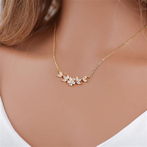 Gold Bridal Necklace Etsy