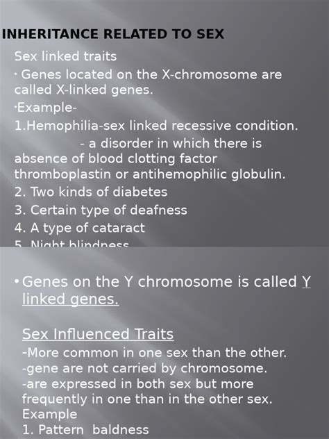 Sex Linked And Influenced Traits Explained Pdf Dominance Genetics