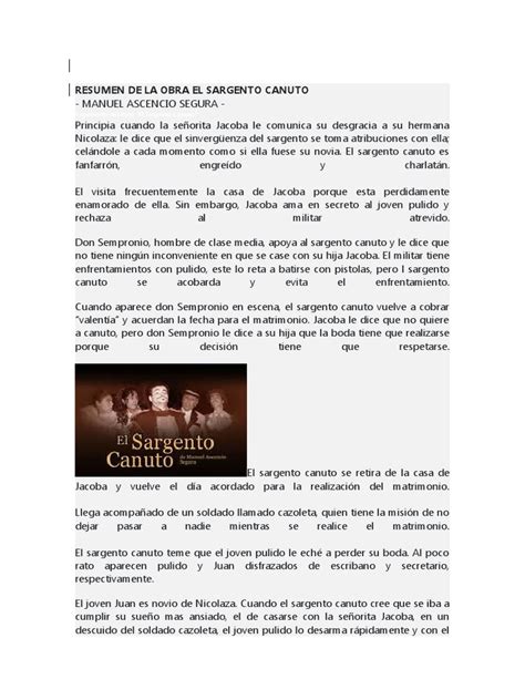 Resumen De La Obra El Sargento Canuto Pdf