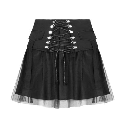 Nifty Punk Mesh Plaid Skirt Punk Rave