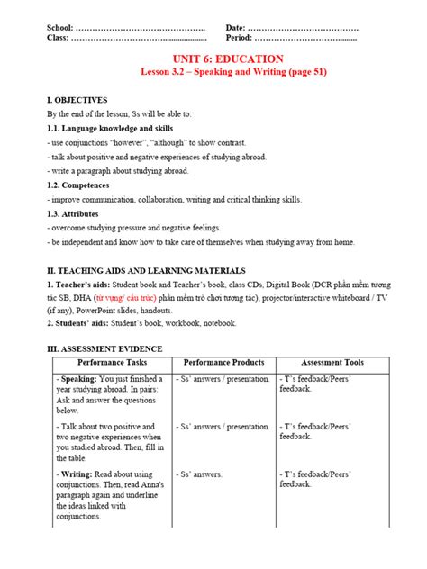 Unit 6 Lesson 3 Part 2 Speaking And Writing Pdf Cognitive Science Behavior Modification