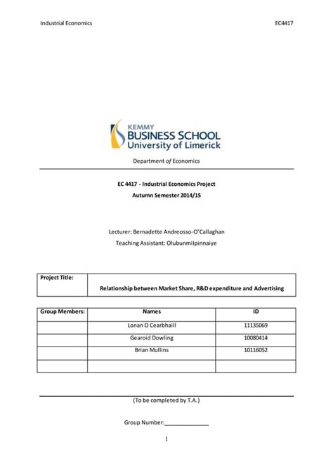 Ec4417 Econometrics Project Pdf