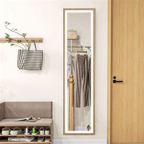 Homcom Full Length Mirror With Lights Frame For Bedroom