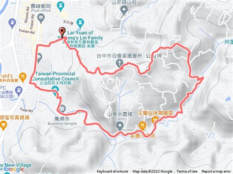 霧峰步道路線 健行筆記