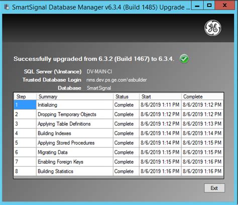 Smartsignal Upgrade Database Installation Checklist Smartsignal