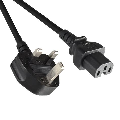 Power Cable Iec C15 To Male Uk Type G Angled 3x1mm² 18m Audiophonics