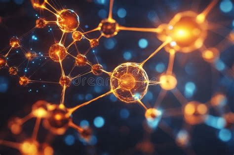 Visualization Of Molecular Connections In A Scientific Research Environment Stock Illustration