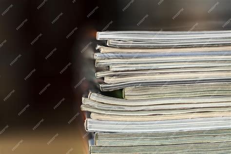 Premium Photo Magazine Stack Catalog Book Reading File Coffee Table