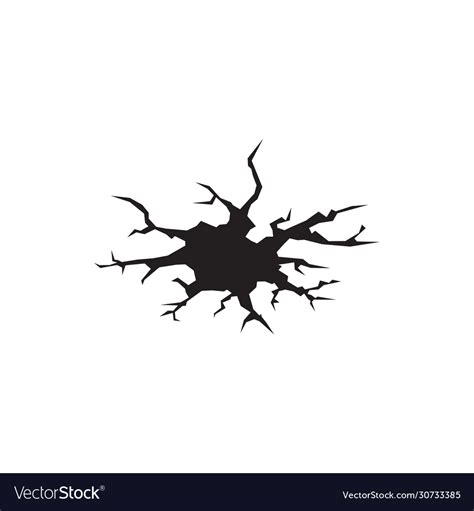 Crack On Surface Icon Logo Design Royalty Free Vector Image