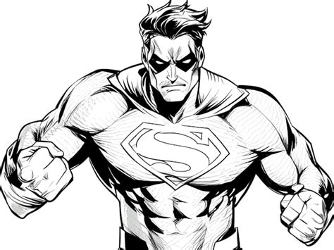 Draw Black And White Comic Superhero Character Line Art By Yahosrice