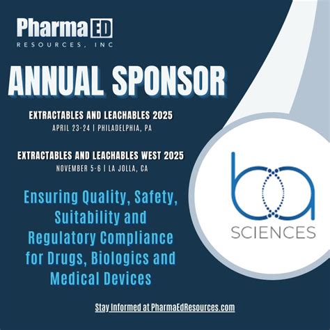 Extractables And Leachables Summit 2025 On Linkedin Extractablesandleachables2025 Eandl