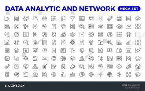 Big Data Analysis Thin Line Icon Stock Vector Royalty Free 2468843757