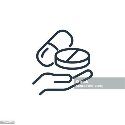 약 벡터 아이콘입니다 의학 편집 가능한 뇌졸중 웹 및 모바일 앱 로고 인쇄 매체에 사용하기 위한 의학 선형 기호입니다 얇은 선 그림 벡터 격리 된 윤곽선 도면입니다 건강