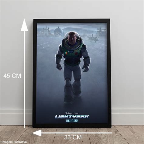 Quadro Lightyear Filme 2022 Buzz Pôster C Moldura 45x33 A3