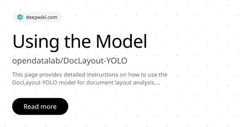 Using The Model Opendatalabdoclayout Yolo Deepwiki