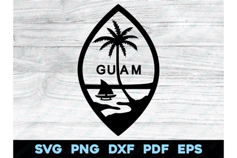 Guam Flag Silhouette Design Svg Png Dxf Eps Pdf