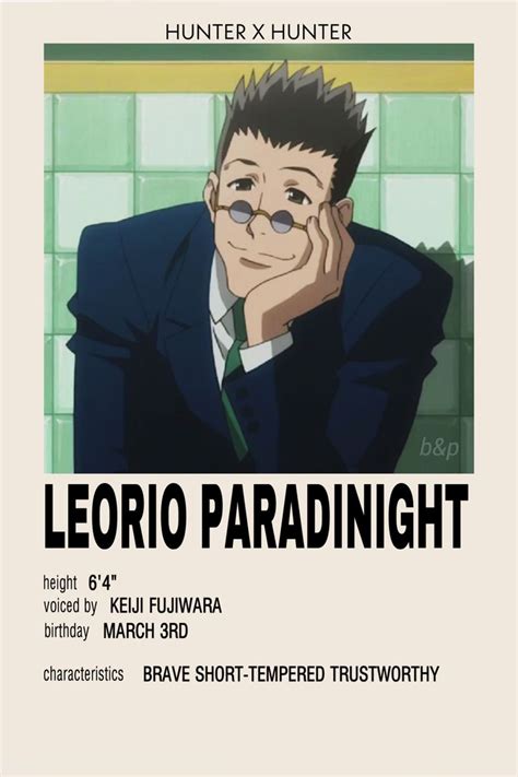 Leorio Hunter X Hunter Hunter X Hunter Anime Character Names Anime Book