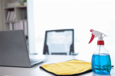 The Disinfectant Based Cleaning Solution Is Prepared In A Spray Bottle