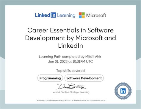 mitali ahir on linkedin certificate of completion