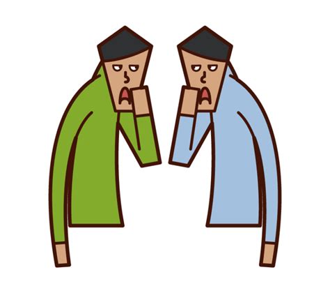 비밀 이야기와 웰 엔드 회의 남성 일러스트 무료 일러스트 소재 Kukukeke쿠쿠케케