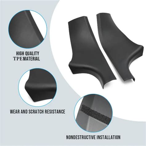 Tesla Model Y 뒷문 내장 씰 스트립 뒷좌석 킥 방지 가죽 보호 패드 탄소 섬유