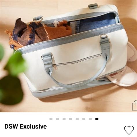 Dsw Bags Nwt Dsw White And Blue Weekender Bag Poshmark