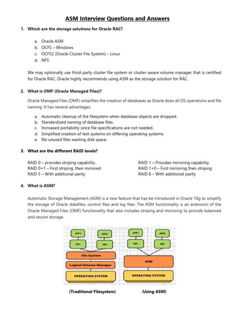 oracle asm interview questions and answers pdf databases file system