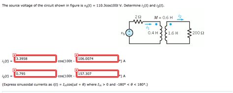Solved The Source Voltage Of The Circuit Shown In Figure Is Chegg
