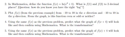 Solved Please Use Mathematica Please Do All Of Them Since