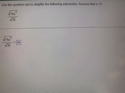 Simplify Expression Quotient Rule