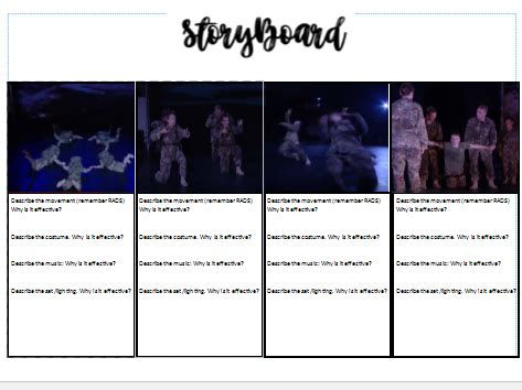 5 Soldiers Storyboard Template And Help Sheet Teaching Resources
