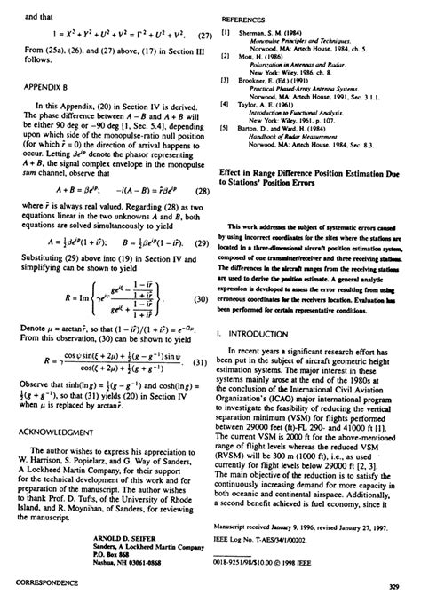 Pdf Effect In Range Difference Position Estimation Due To Stations Position Errors