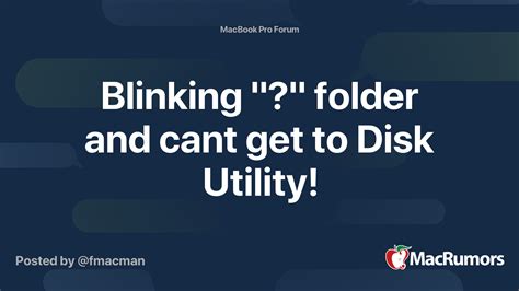 Blinking Folder And Cant Get To Disk Utility Macrumors Forums
