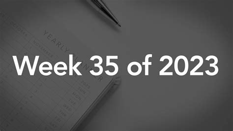 List Of National Days For Week 35 Of 2023