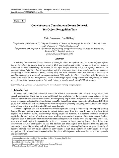 pdf content aware convolutional neural network for object recognition