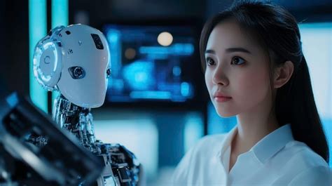 Artificial Intelligence Advanced Android Robot And Virtual Assistant