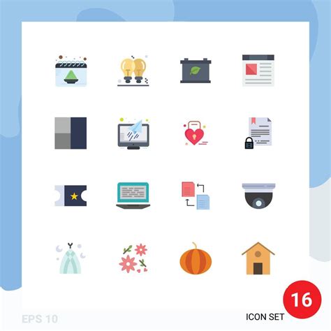 Set Of 16 Vector Flat Colors On Grid For Layout Website Business Page App Editable Pack Of