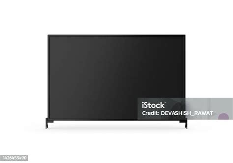 현대 슬림 플라즈마 Tv 모형 고립 된 흰색 배경에 와이드 Tv 화면 모형 3d 렌더링 일러스트레이션 입체 이미지에 대한 스톡