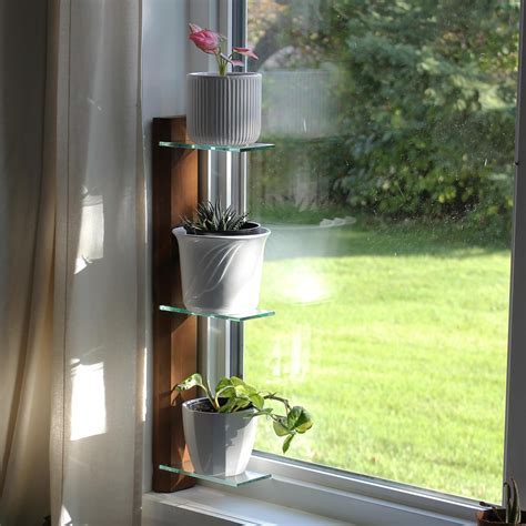 Daniels Plants 3 Tiered Window Sill Plant Shelf Real Wood