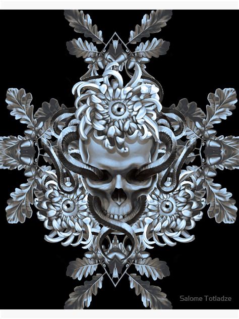 Skull Silver Sticker For Sale By Nakahara Redbubble