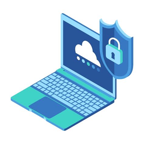Premium Vector Laptop With Cloud Data Security