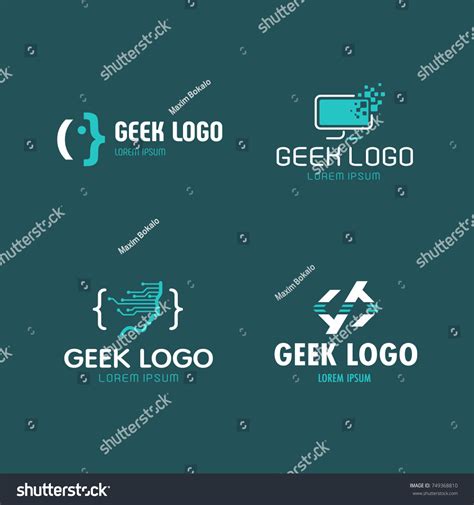 Geek Logo Programmers Icon Stock Vector Royalty Free 749368810