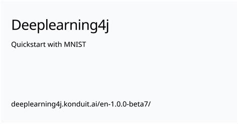 quickstart with mnist deeplearning4j