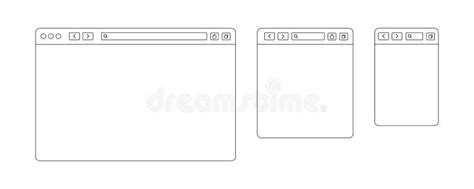 Browser Window Vector Isolated In Trendy Flat Design Vector Page Template Mock Up Website